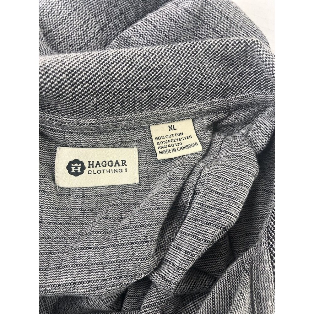 Haggar Clothing Men's Grey Waffle Texture Polo Shirt … - Gem